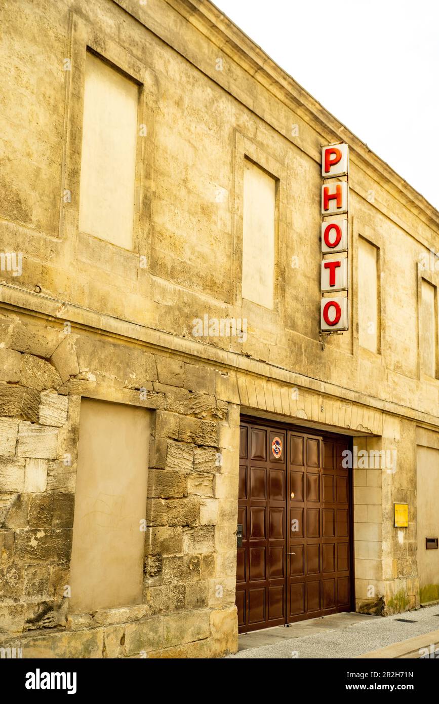 Old photo sign on a wall Stock Photo - Alamy