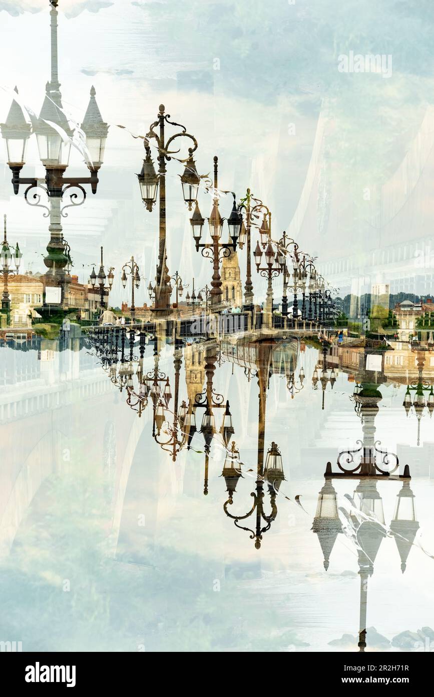 The elegant Pont de Pierre bridge, comissioned by Napoleon Bonaparte ...