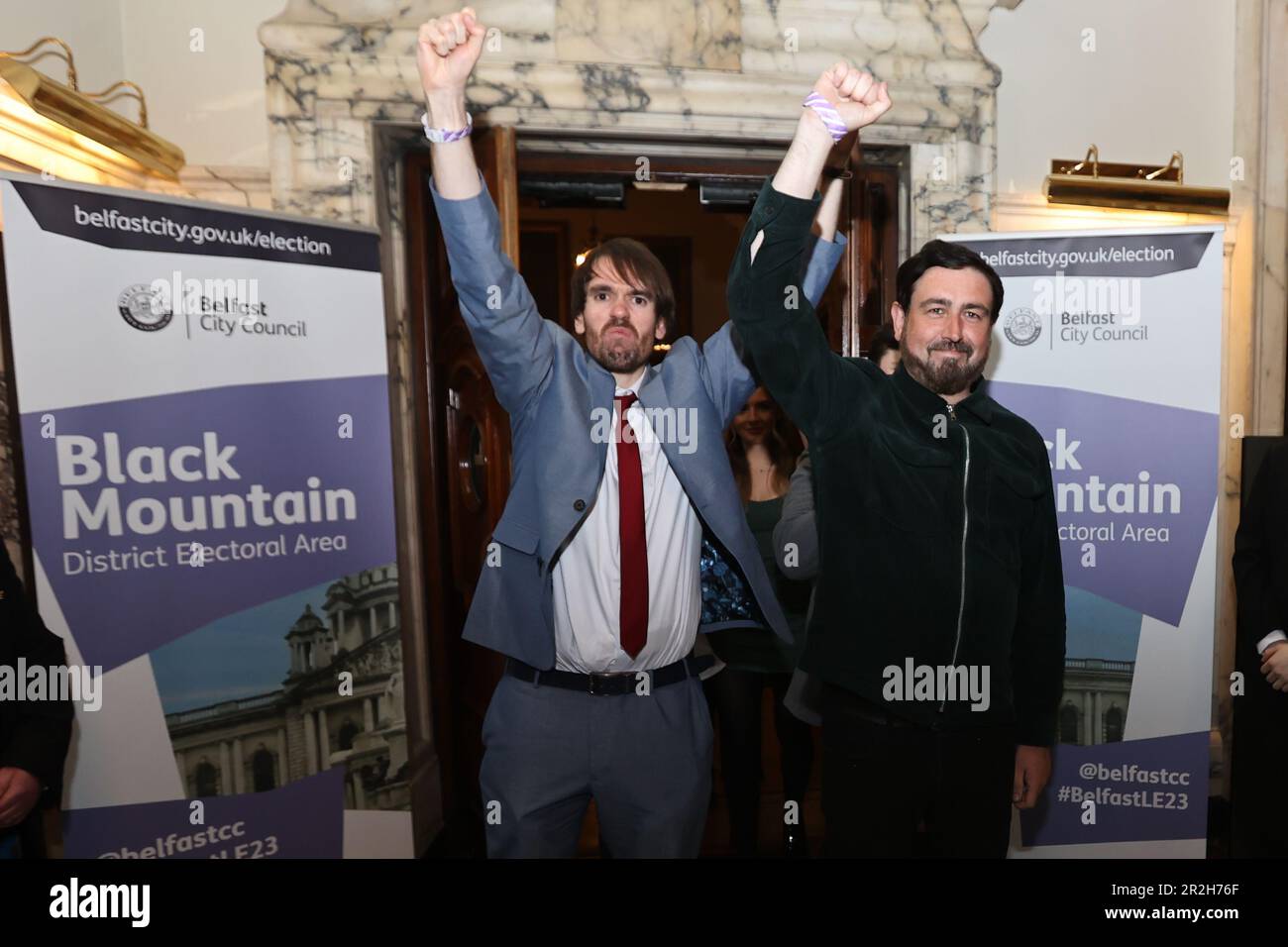 Paul Doherty from the SDLP (right) who won a seat in Blackmountain ...