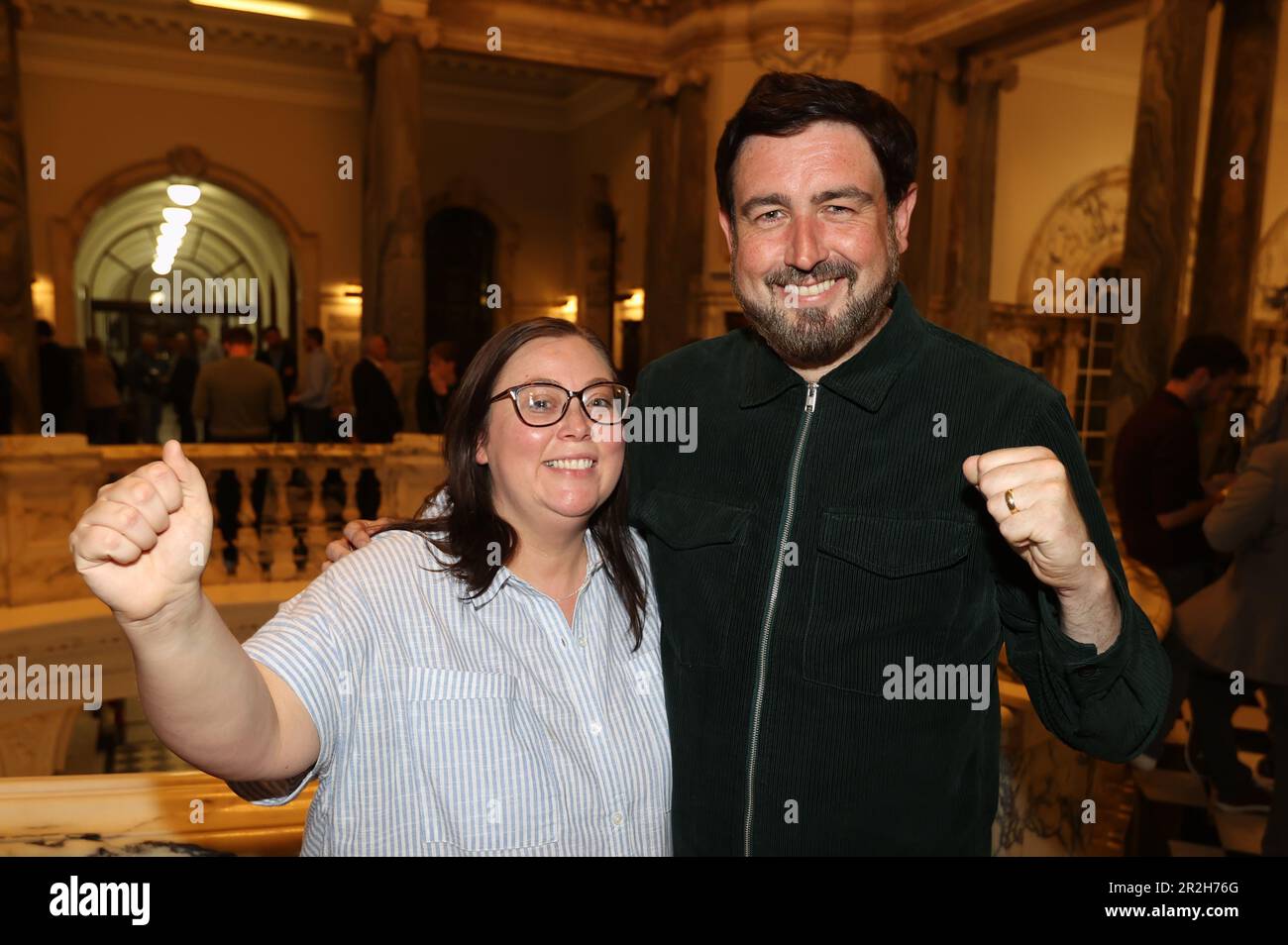 Paul Doherty from the SDLP who won a seat in Blackmountain, with wife ...