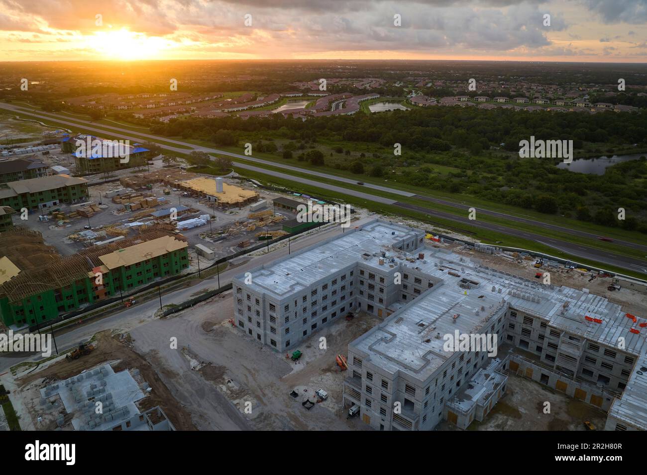 Multistory apartment complex buildings suburban hi-res stock ...
