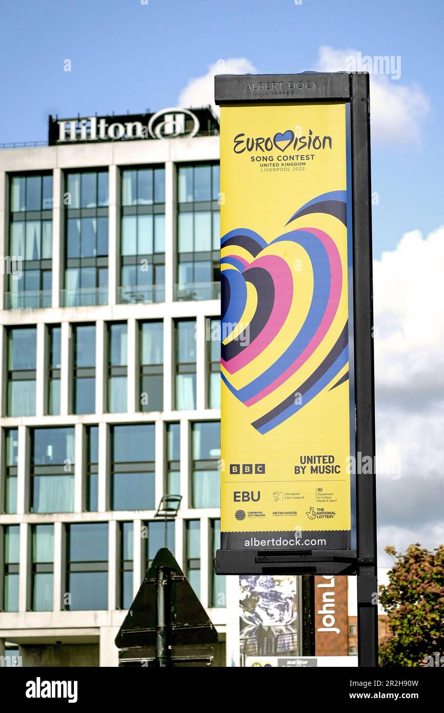 Eurovision Song Contest 2023 sign in Liverpool Stock Photo - Alamy
