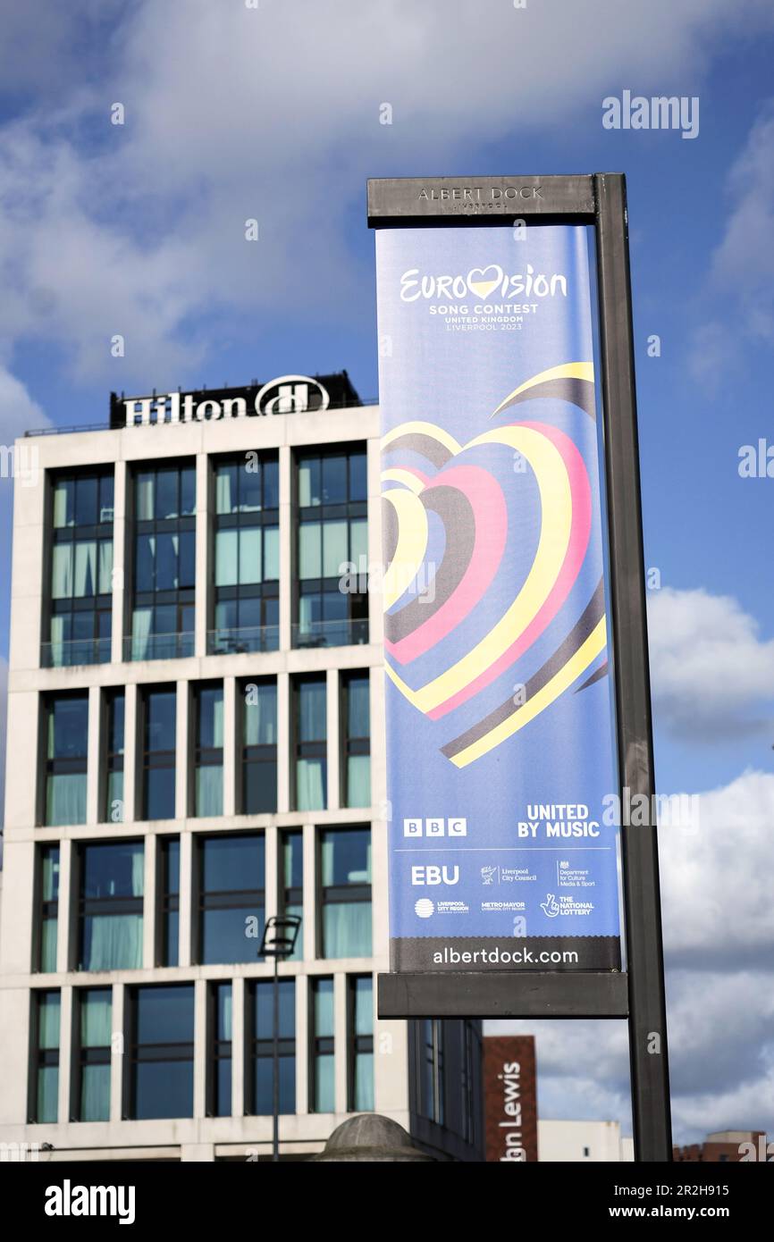 Eurovision Song Contest 2023 sign in Liverpool Stock Photo - Alamy