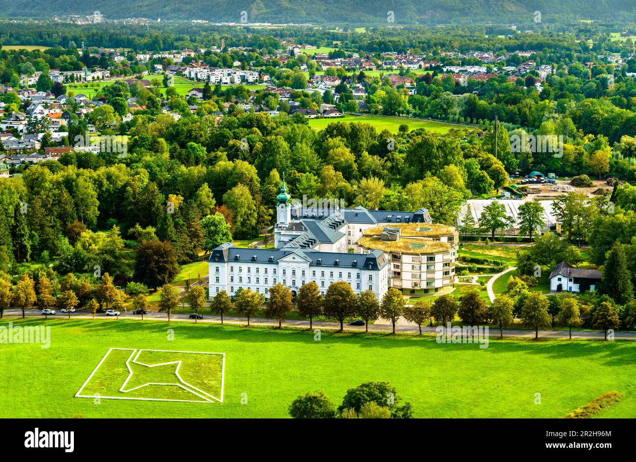 View on Seniorenheim Nonntal from Hohensalzburg castle in Salzburg ...