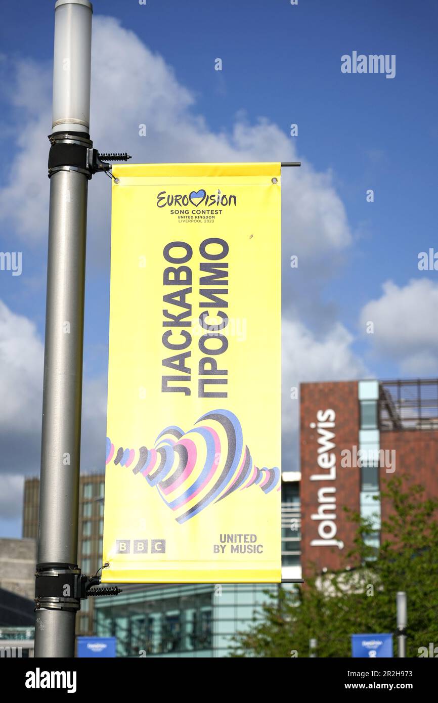 Eurovision Song Contest 2023 sign in Liverpool Stock Photo - Alamy