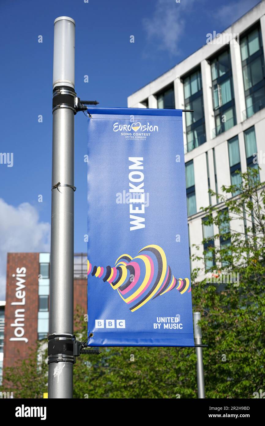 Eurovision Song Contest 2023 sign in Liverpool Stock Photo - Alamy