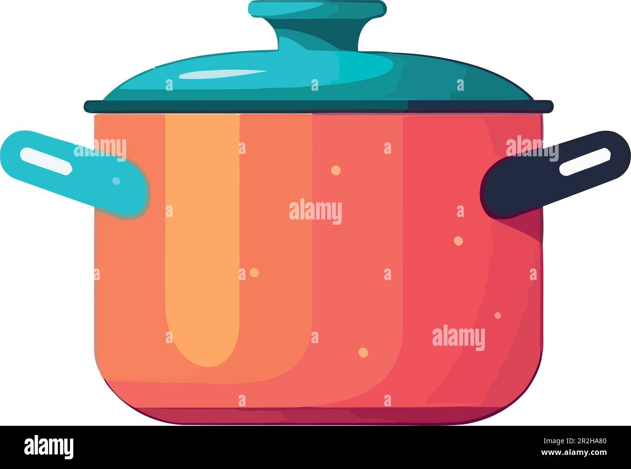 Stainless steel soup pot over white Stock Vector Image & Art - Alamy