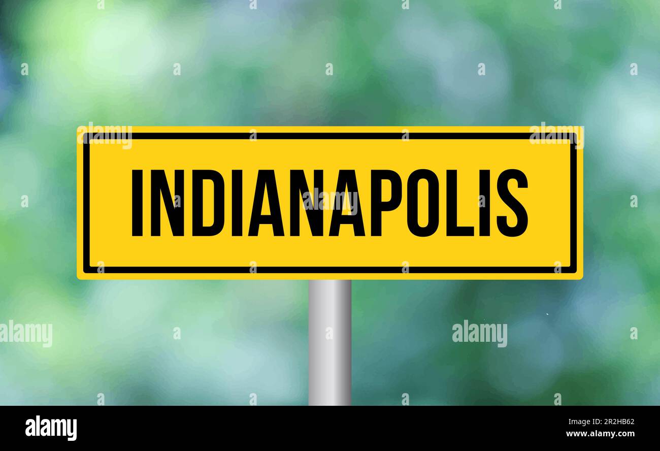 Indianapolis road sign on blur background Stock Photo - Alamy