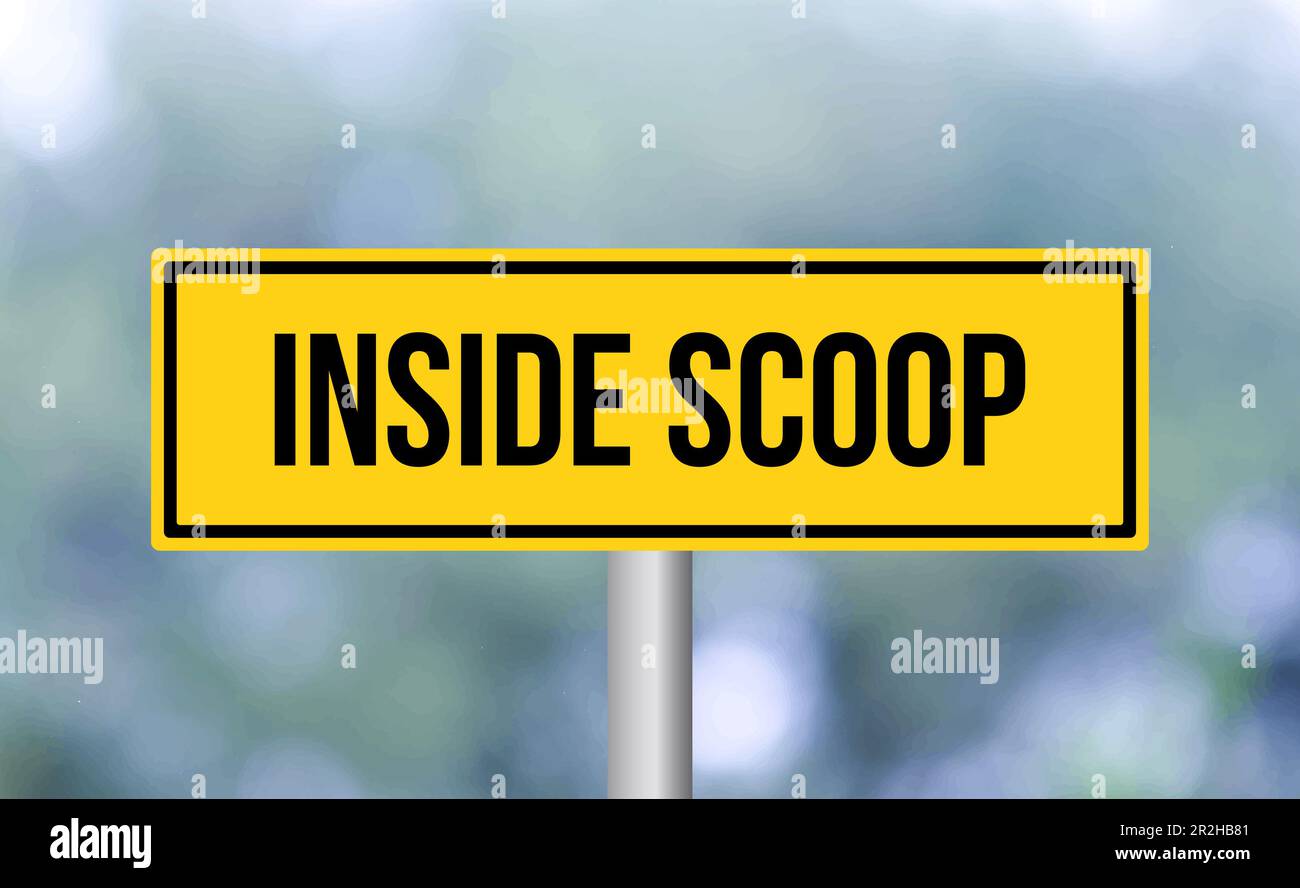Inside scoop road sign on blur background Stock Photo - Alamy