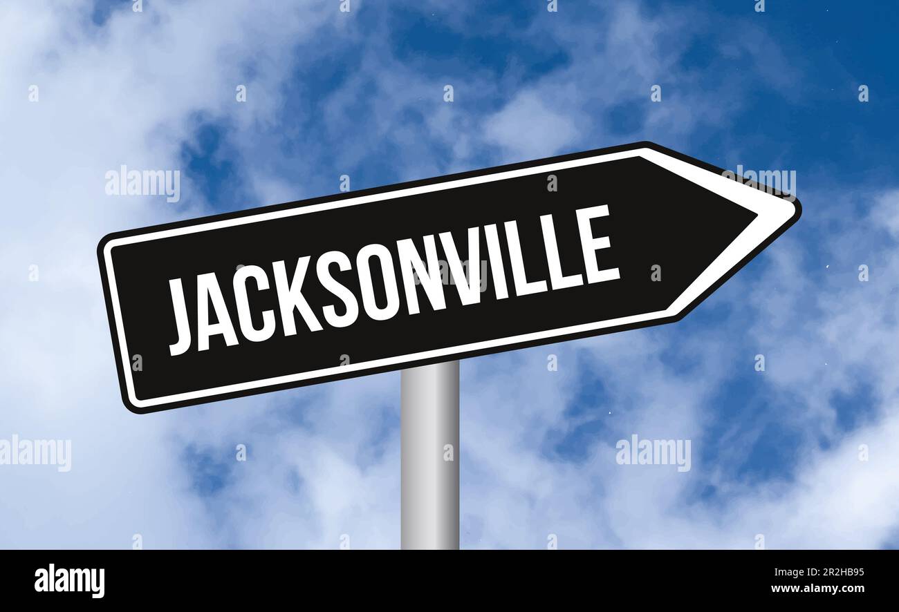 Jacksonville road sign on blue sky background Stock Photo - Alamy