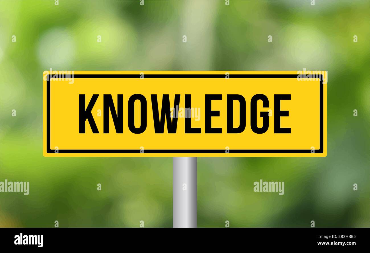 Knowledge road sign on blur background Stock Photo - Alamy