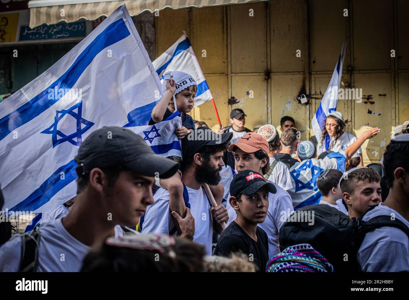 Jerusalem, Israel. 18th May, 2023. Ultranationalist Jewish youth march ...