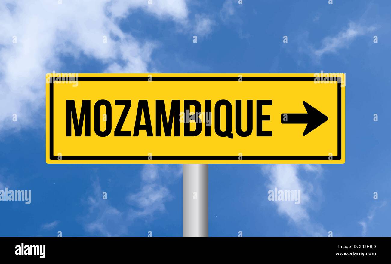 Mozambique road sign on sky background Stock Photo - Alamy