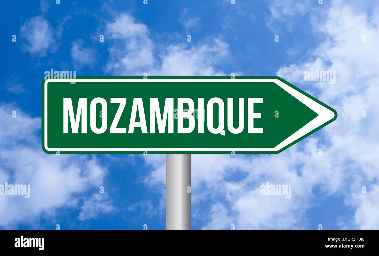Mozambique road sign on sky background Stock Photo - Alamy