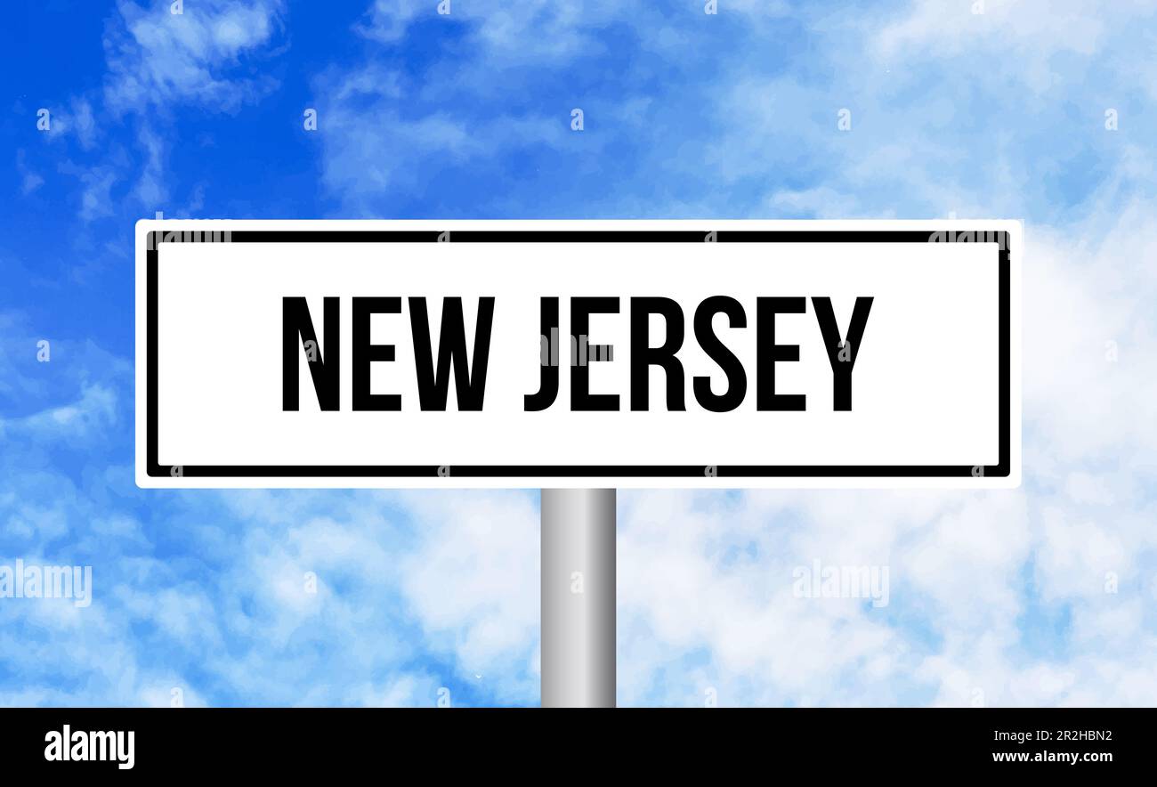 New jersey road sign on blue sky background Stock Photo - Alamy