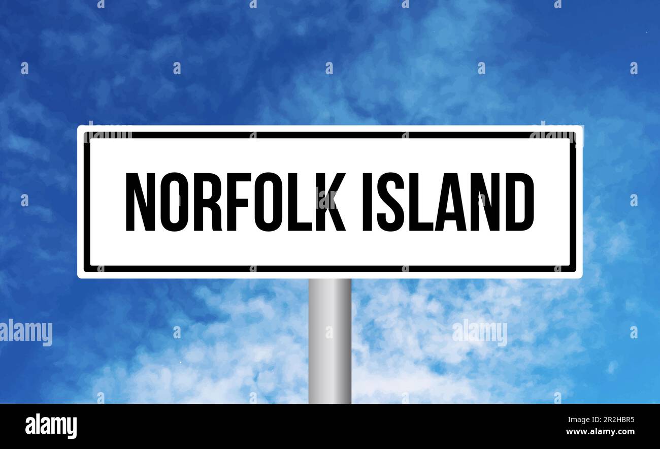 Norfolk island road sign on cloudy sky background Stock Photo - Alamy