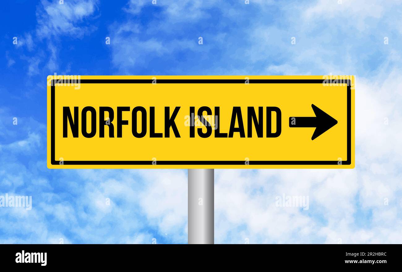 Norfolk island road sign on cloudy sky background Stock Photo - Alamy