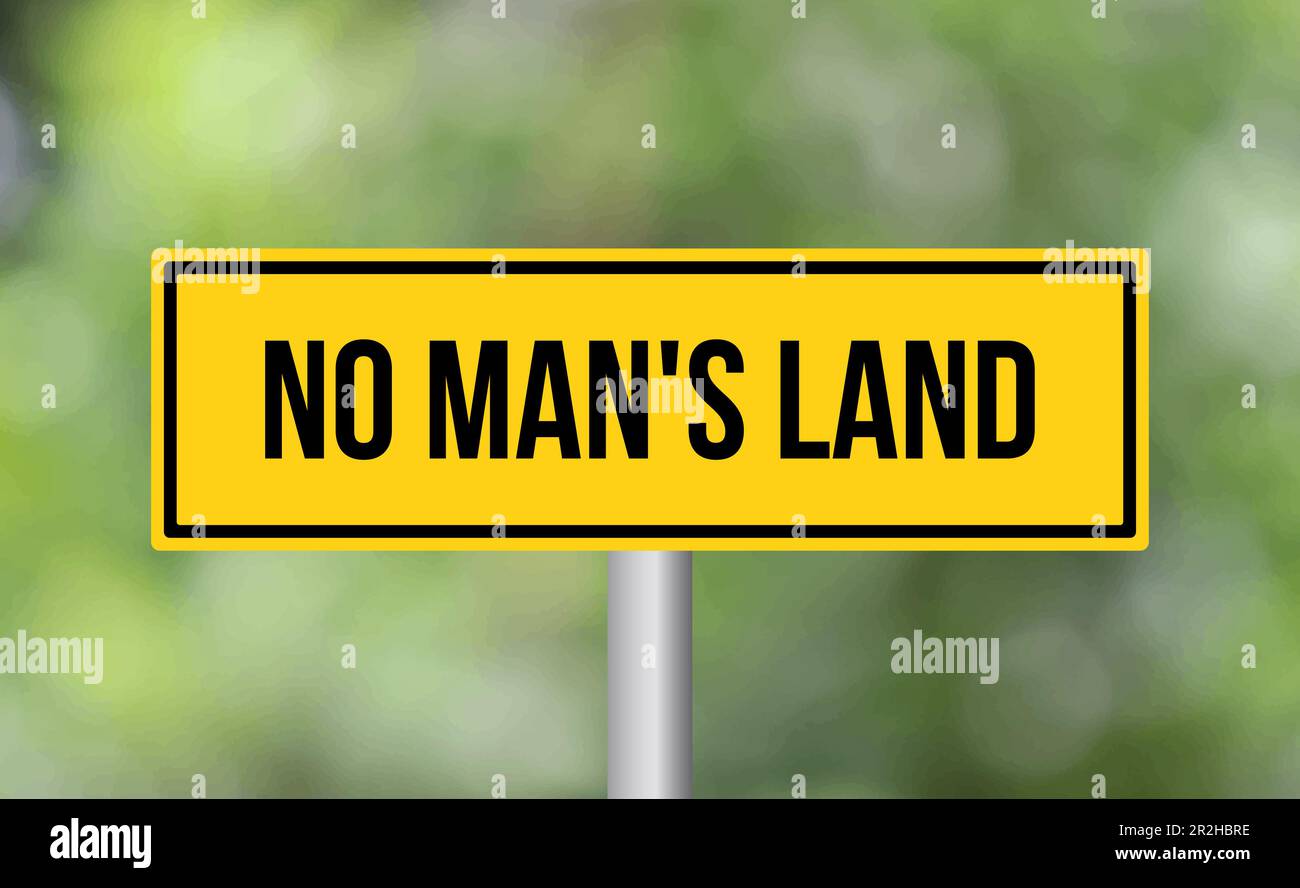 No man’s land road sign on blur background Stock Photo - Alamy