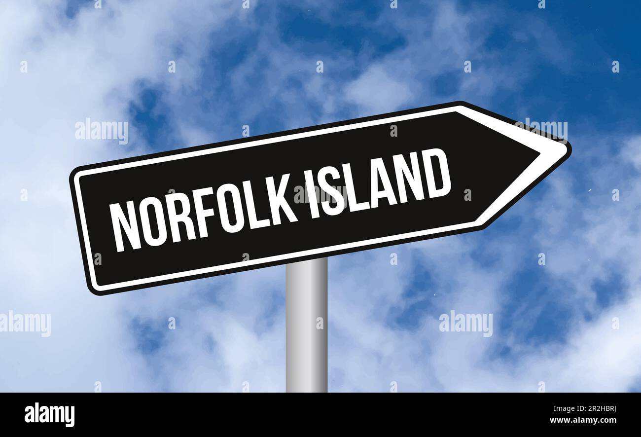 Norfolk island road sign on cloudy sky background Stock Photo - Alamy
