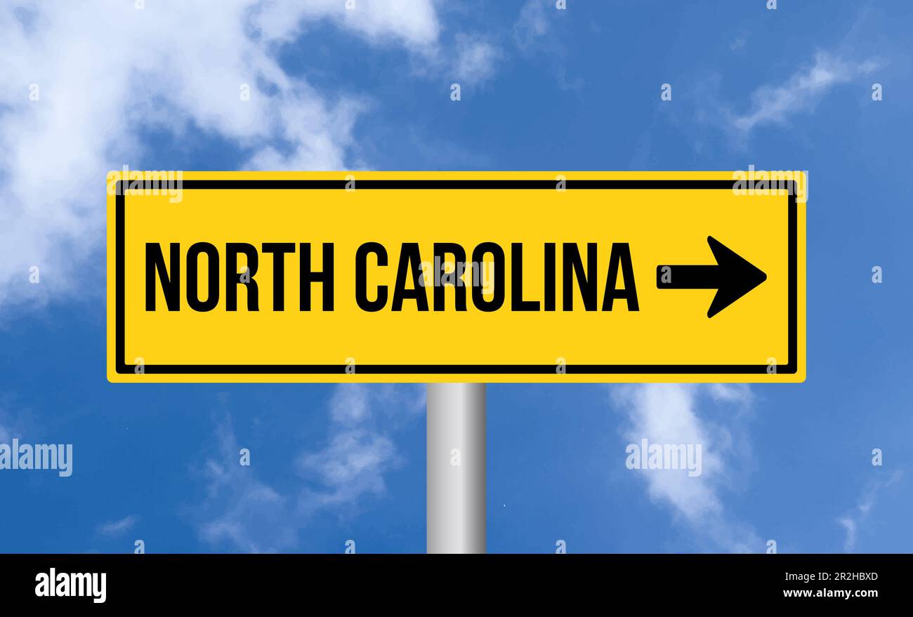 North carolina road sign on sky background Stock Photo - Alamy
