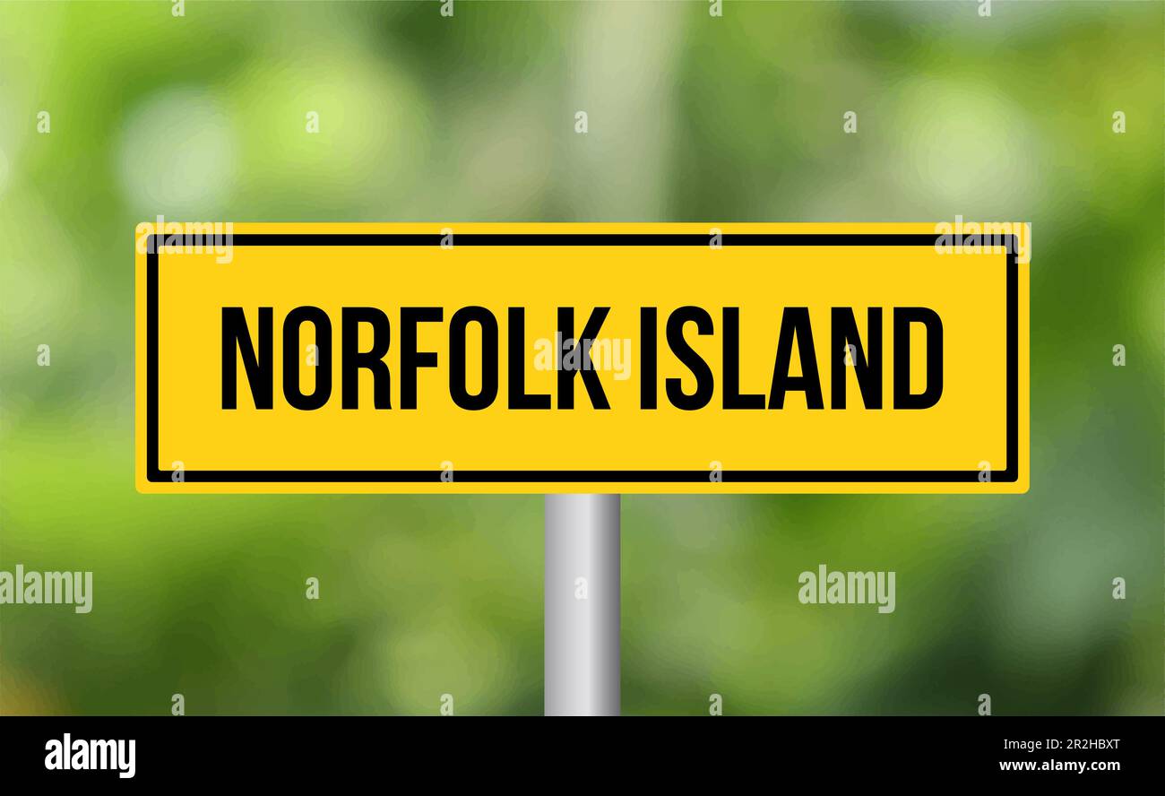 Norfolk island road sign on blur background Stock Photo - Alamy