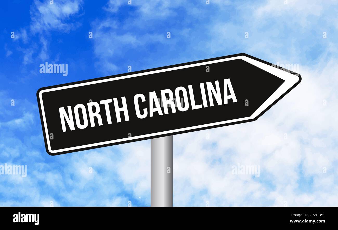 North carolina road sign on sky background Stock Photo - Alamy