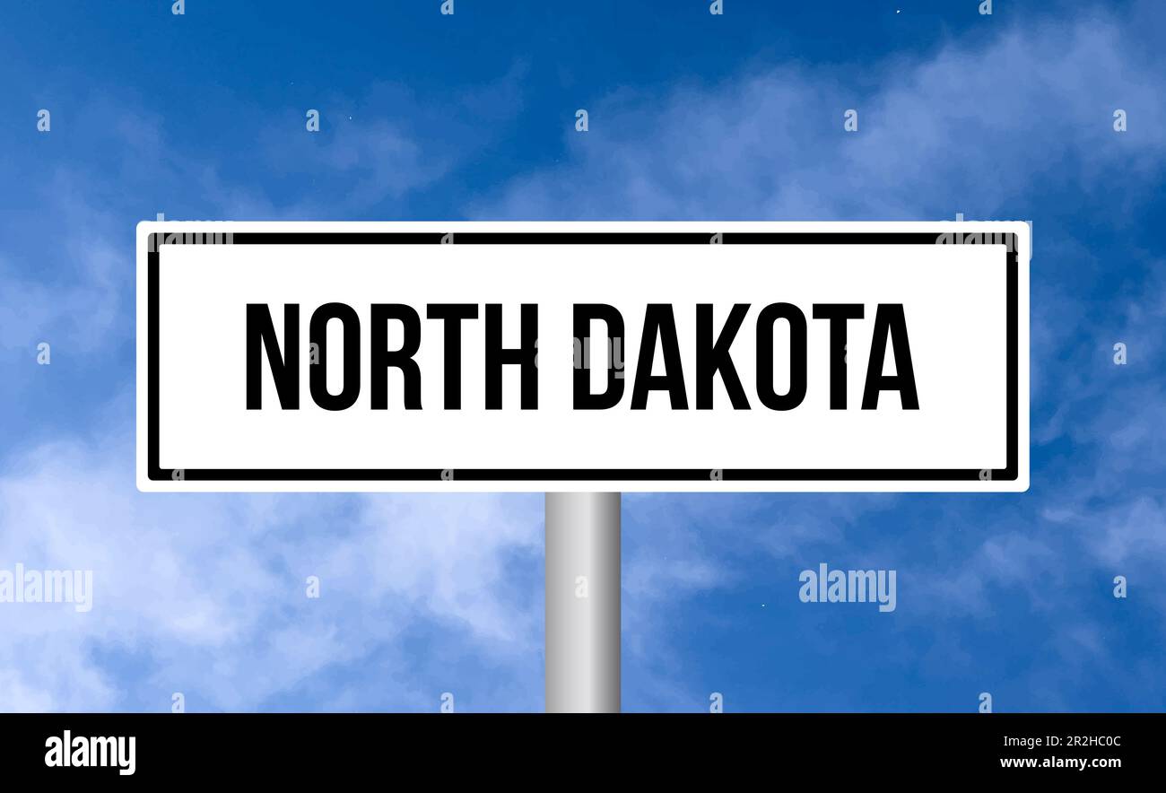 North dakota road sign on blue sky background Stock Photo - Alamy