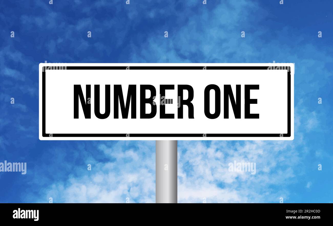 Number one road sign on sky background Stock Photo - Alamy