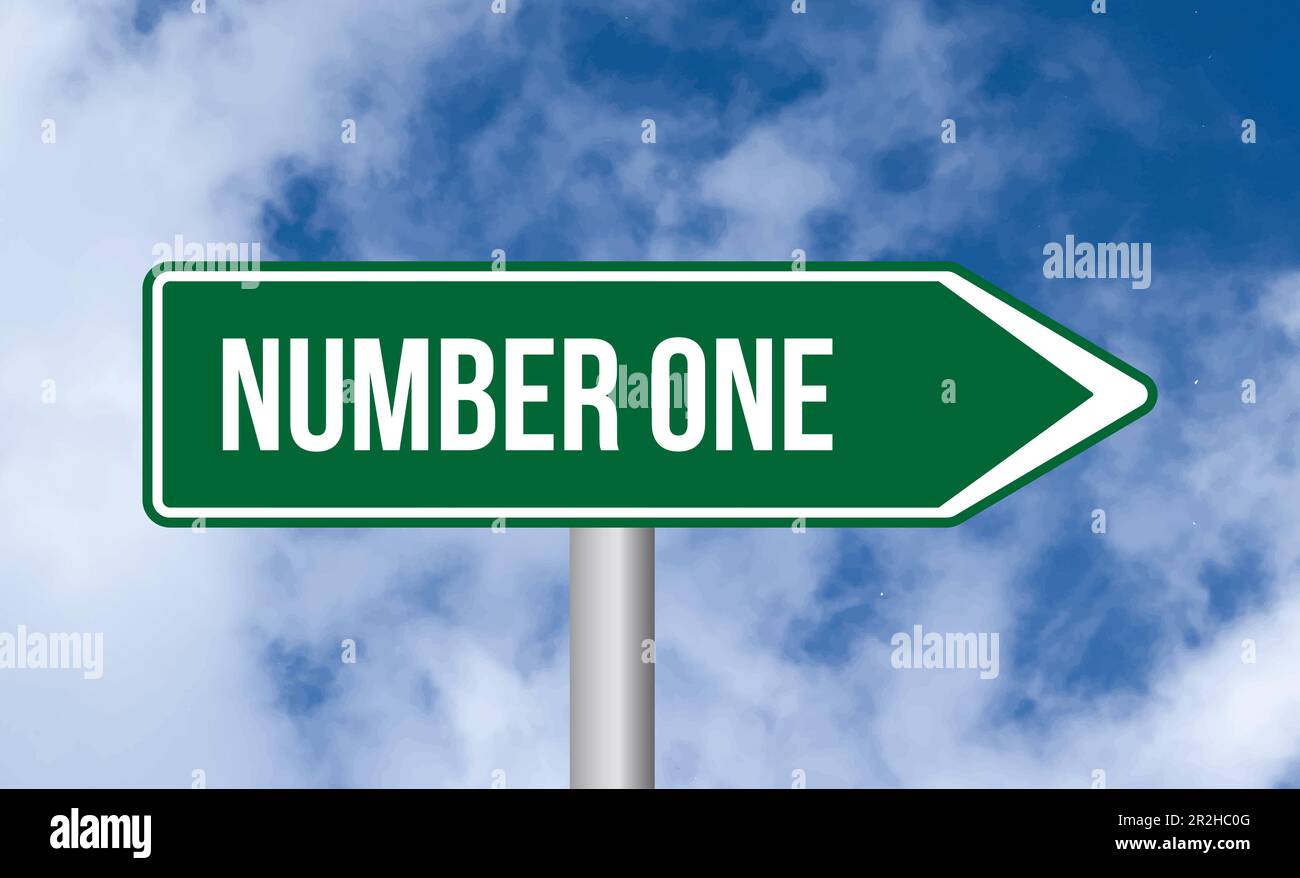 Number one road sign on sky background Stock Photo - Alamy