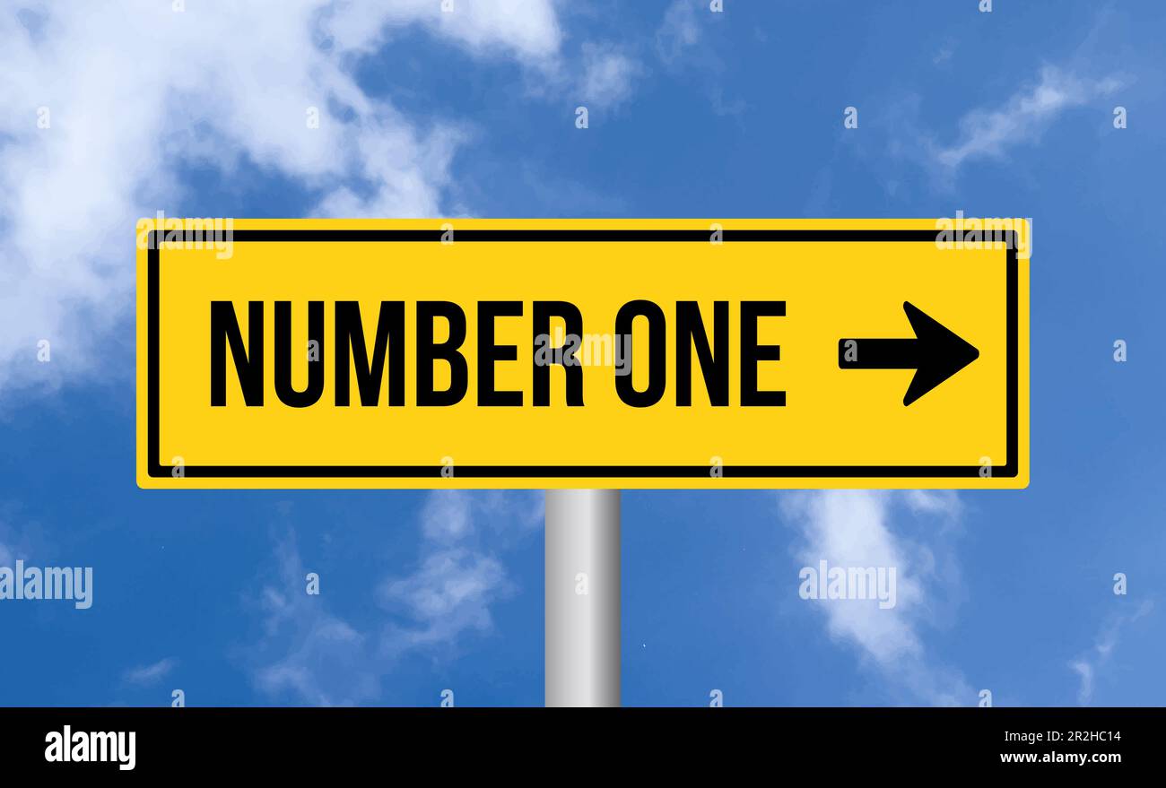 Number one road sign on sky background Stock Photo - Alamy