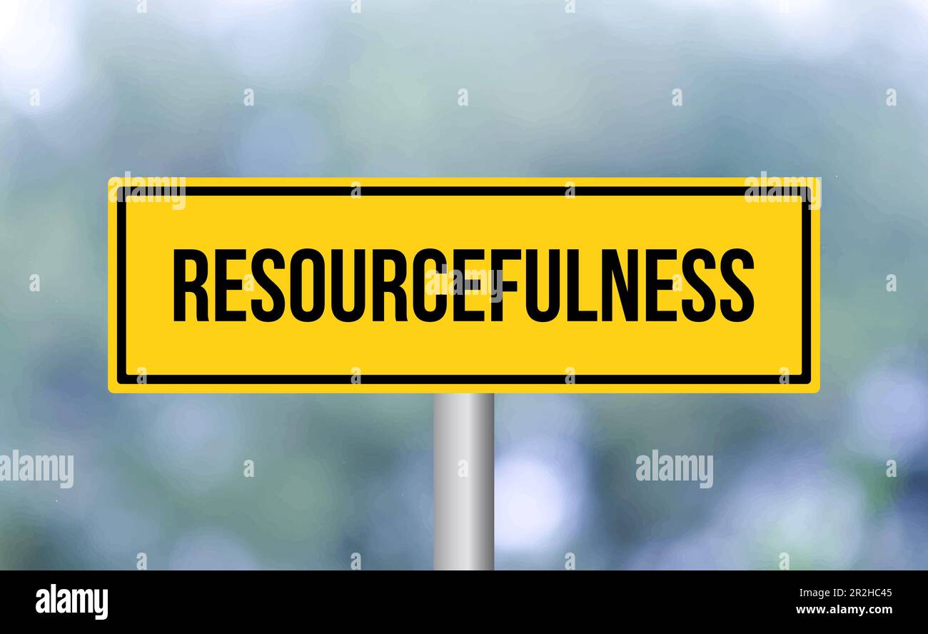 Resourcefulness road sign on blur background Stock Photo - Alamy
