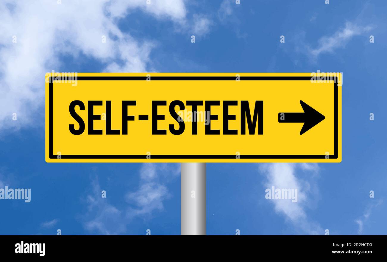 Self-esteem road sign on blue sky background Stock Photo - Alamy