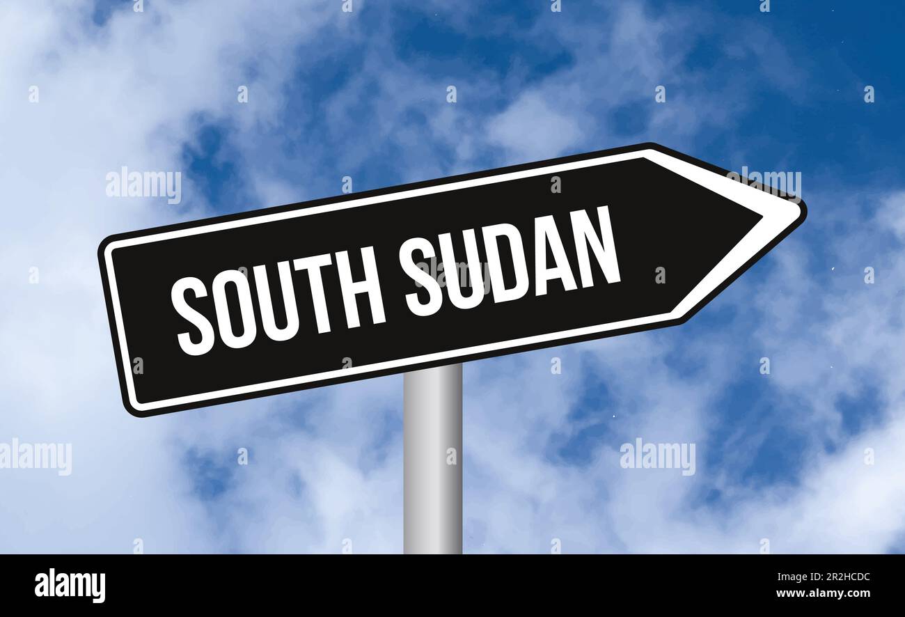 South sudan road sign on blue sky background Stock Photo - Alamy