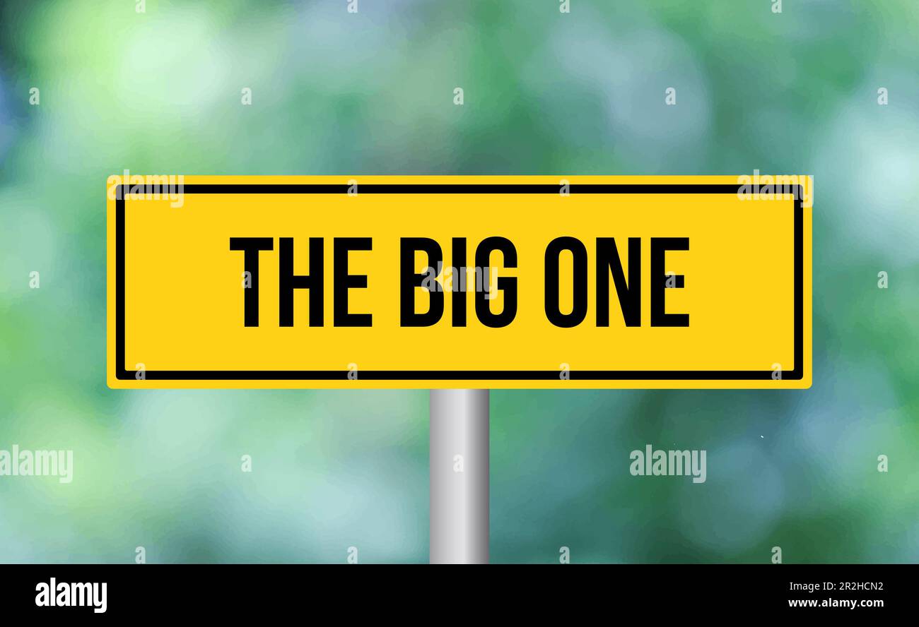 The big one road sign on blur background Stock Photo - Alamy