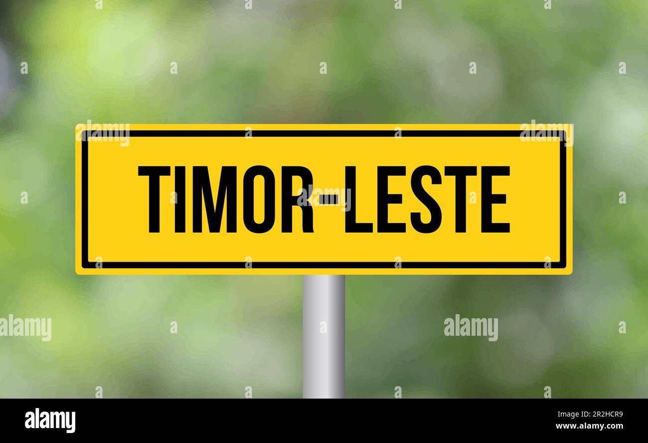 Timor leste road sign on blur background Stock Photo - Alamy