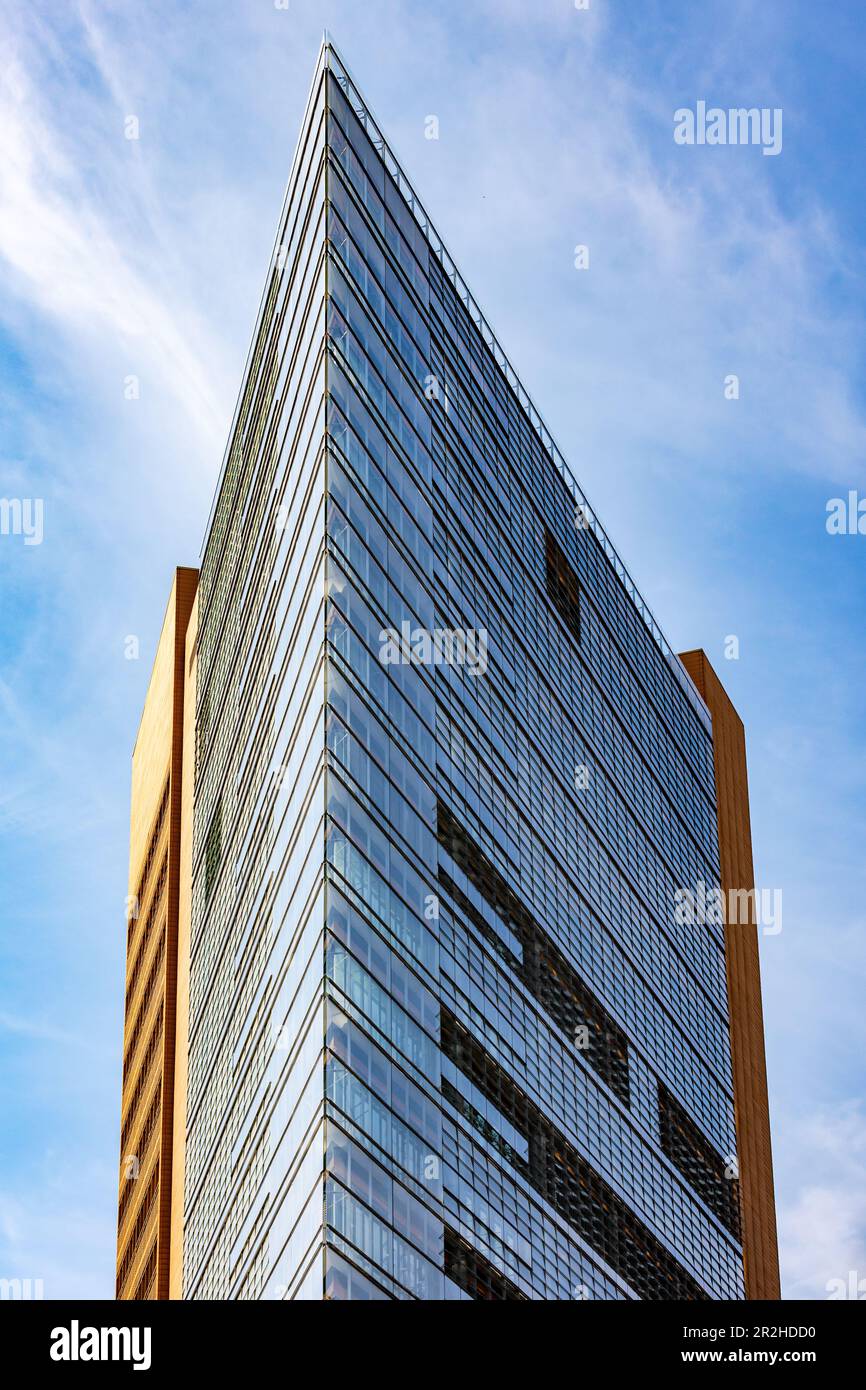 Forum Tower high-rise building with tapered glass facade, Berlin ...