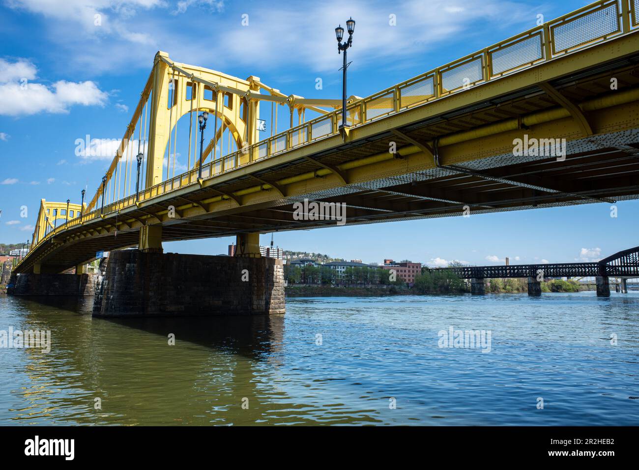 Rachel Carson bridge with a railroad bridge in the background, crossing ...