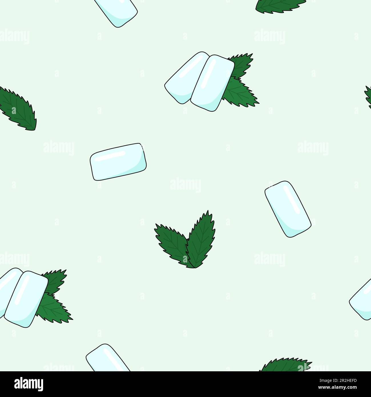 Mint leaf chewing gum Stock Vector Images - Alamy