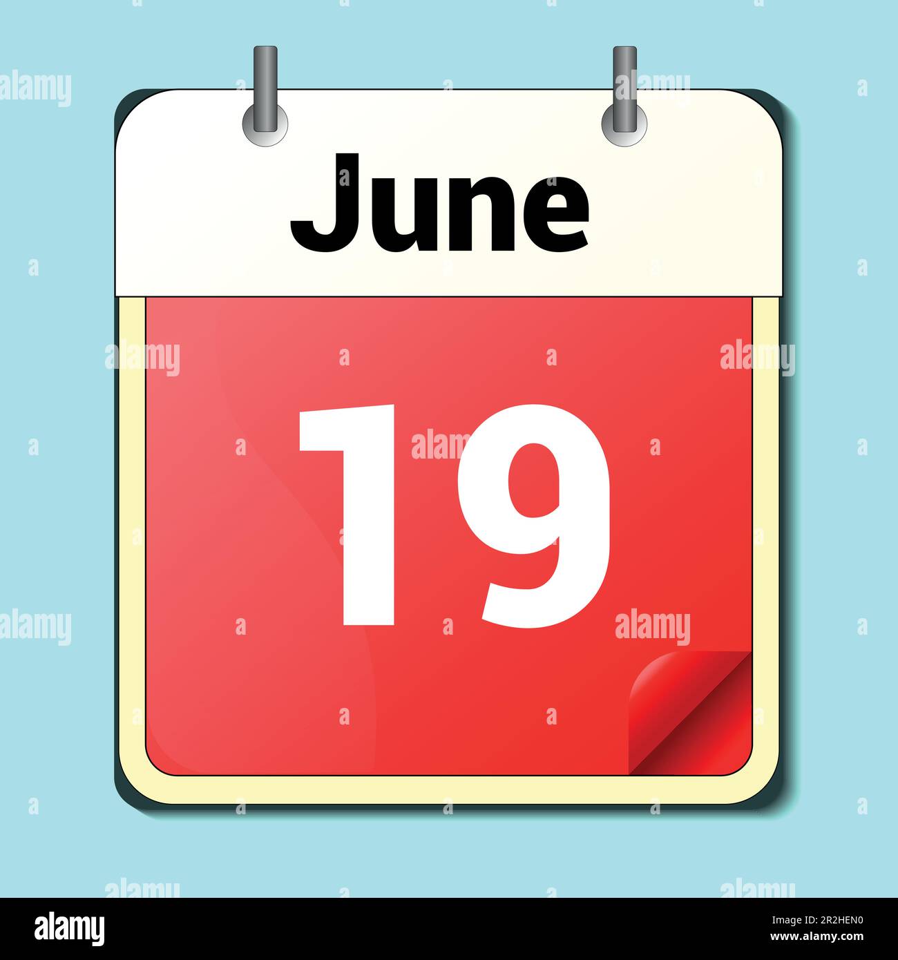 day on the calendar, vector image format, June 19 Stock Vector Image ...