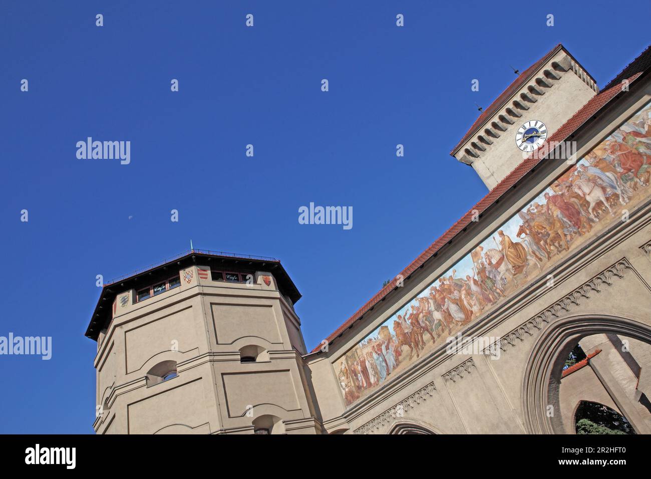 Isartor with the fresco depicting the triumphal procession of Ludwig ...