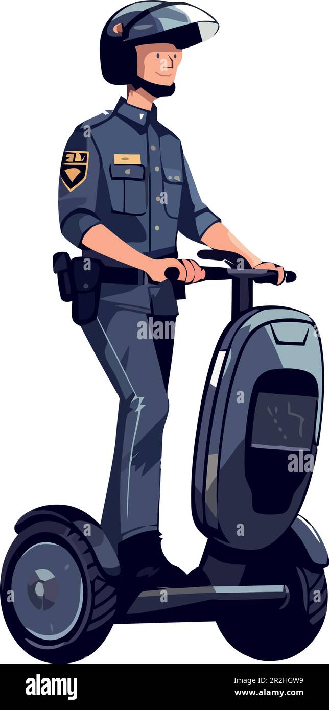 Men riding motorcycle in police force uniform isolated Stock Vector ...