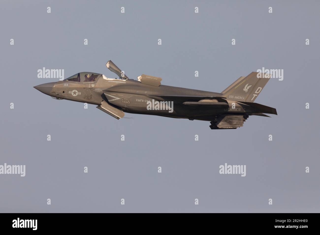 A U.S. Marine Corps F-35B Lightning II aircraft with Marine Fighter ...