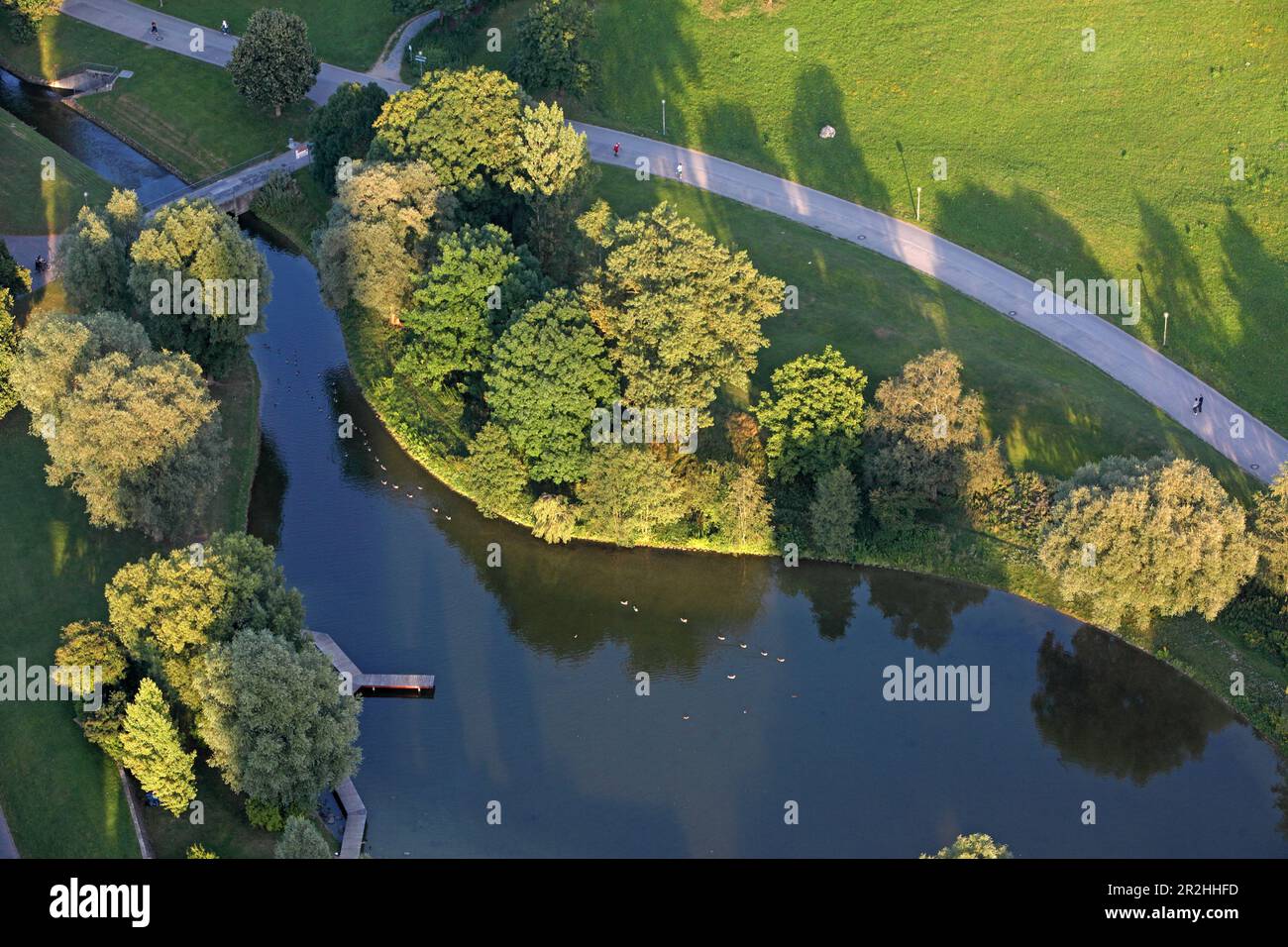 Paths on the Olympiaberg, Olympic Park, Munich, Upper Bavaria, Bavaria ...