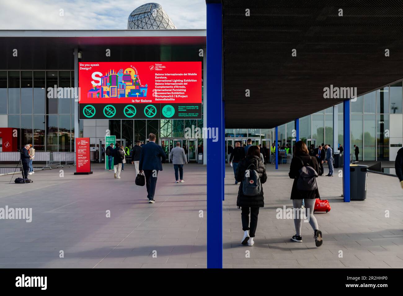 MILAN, ITALY - APRIL 18, 2023: 61st Salone del Mobile during the design ...