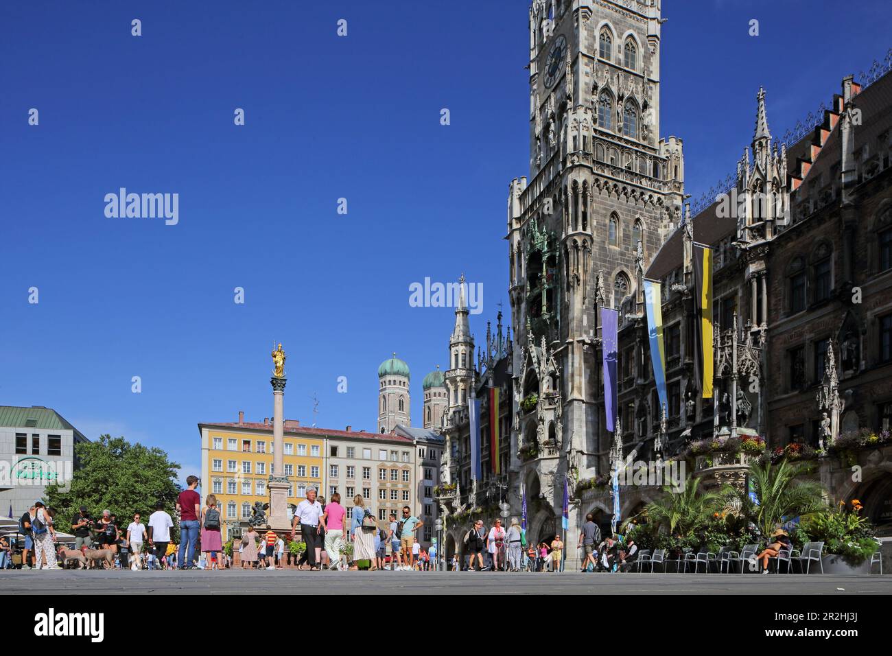 Marienplatz with the New Town Hall and the Marian Column, Munich, Upper ...