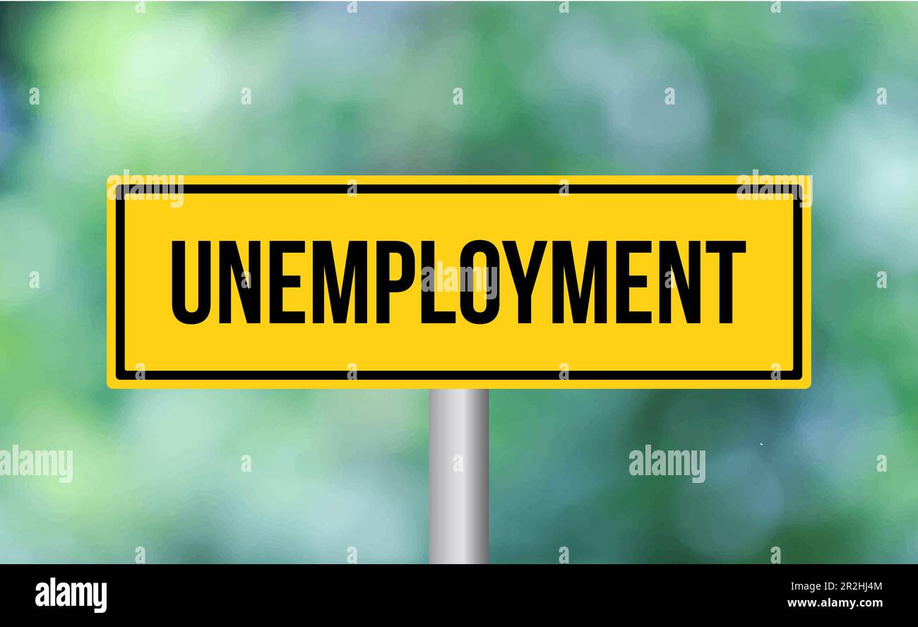 Unemployment road sign on blur background Stock Photo - Alamy