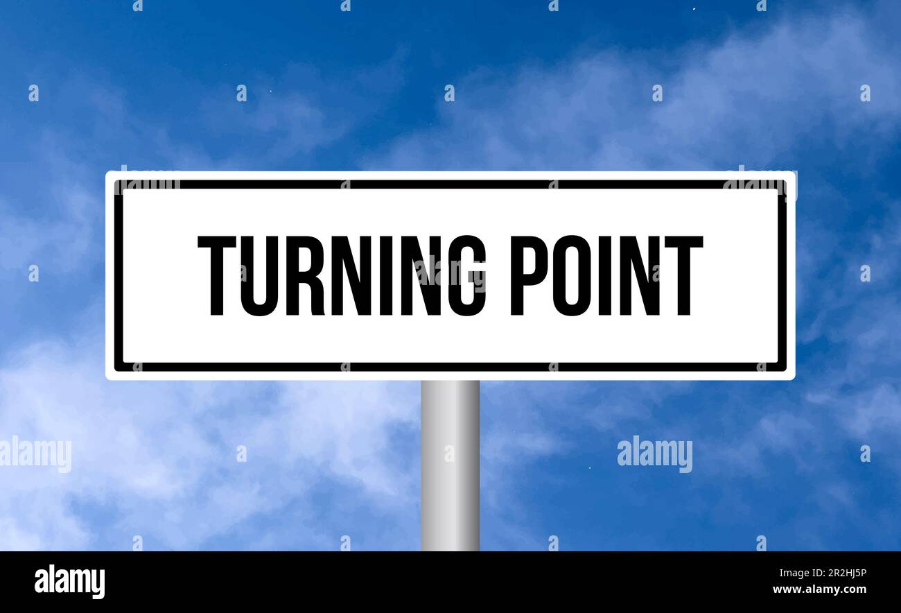 Turning point road sign on sky background Stock Photo - Alamy