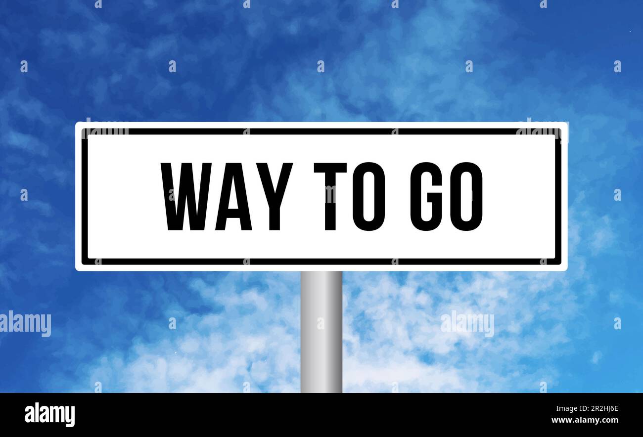 Way to go road sign on blue sky background Stock Photo - Alamy