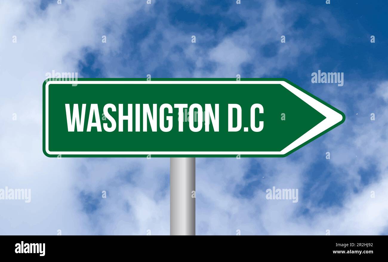 Washington d.C road sign on sky background Stock Photo - Alamy