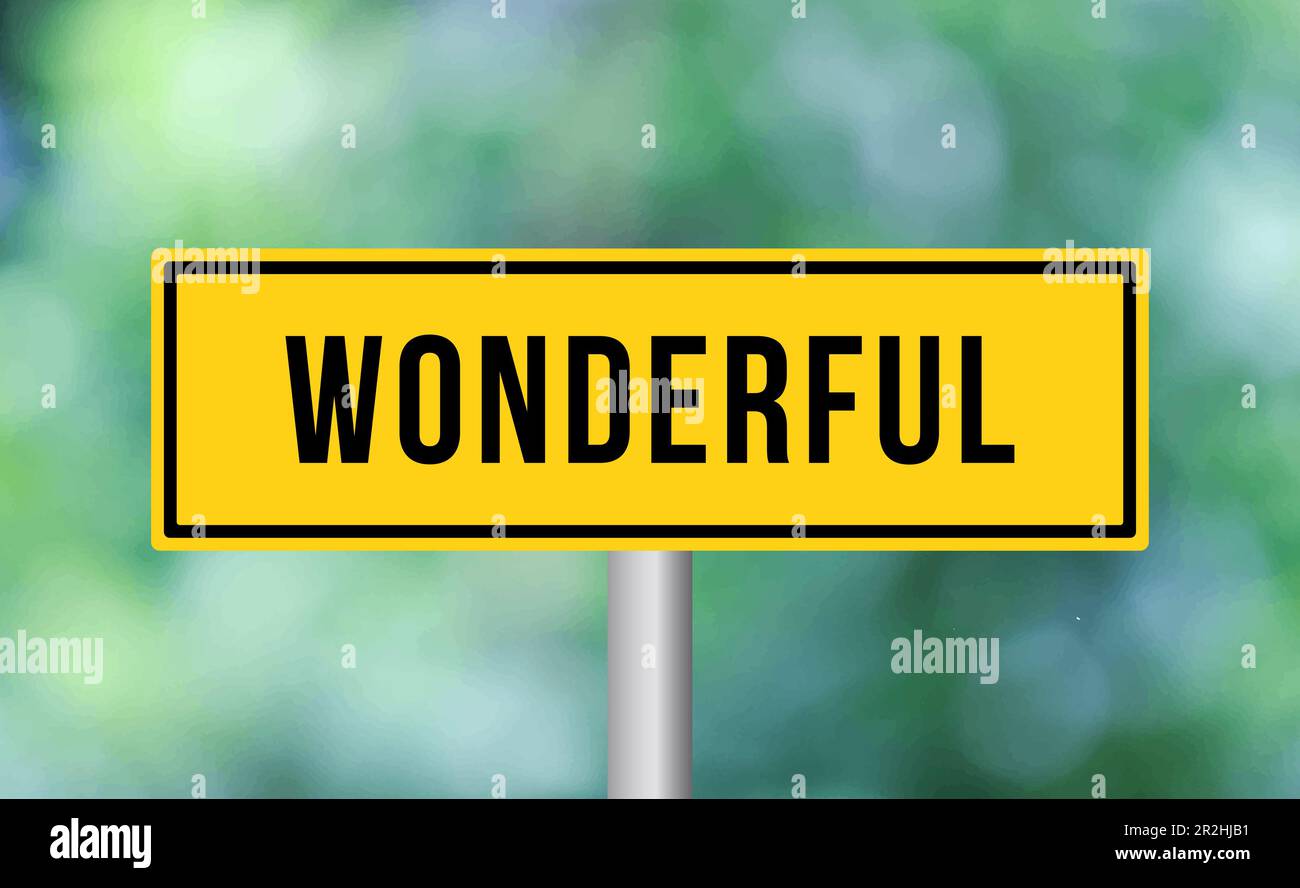Wonderful road sign on blur background Stock Photo - Alamy